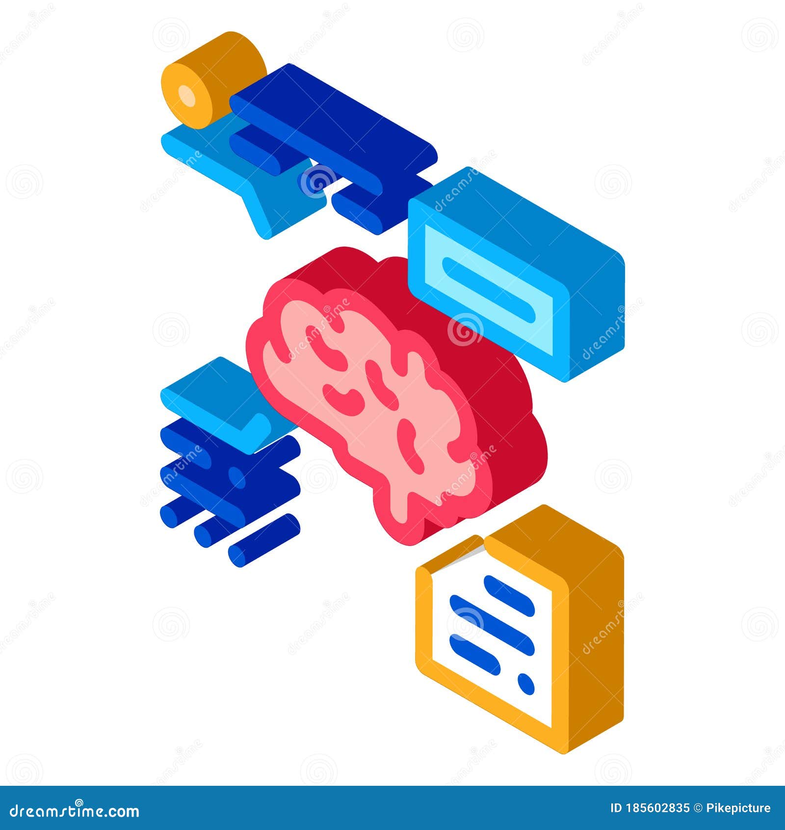 Brain Feature Isometric Icon Vector Illustration Stock Vector ...