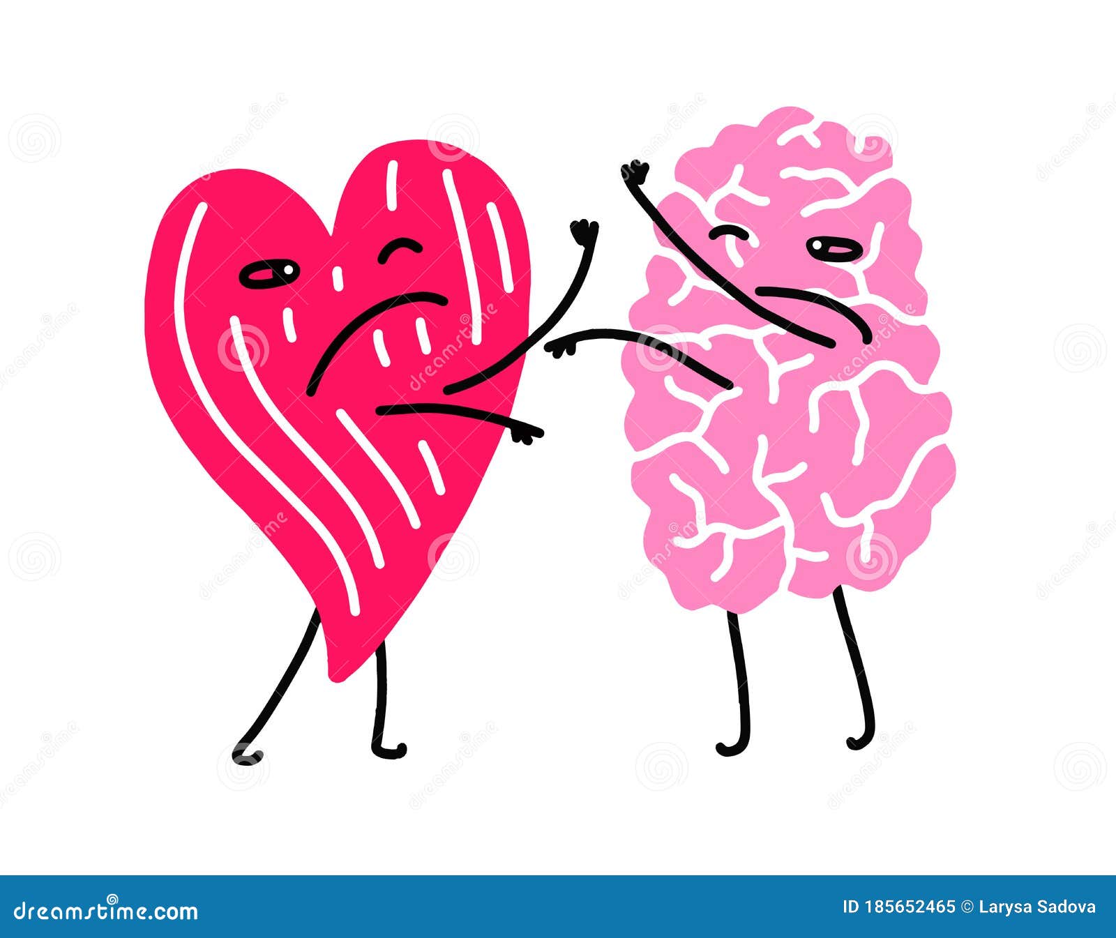 Brain Fighting Set Inside Head Vector Illustration | CartoonDealer.com ...