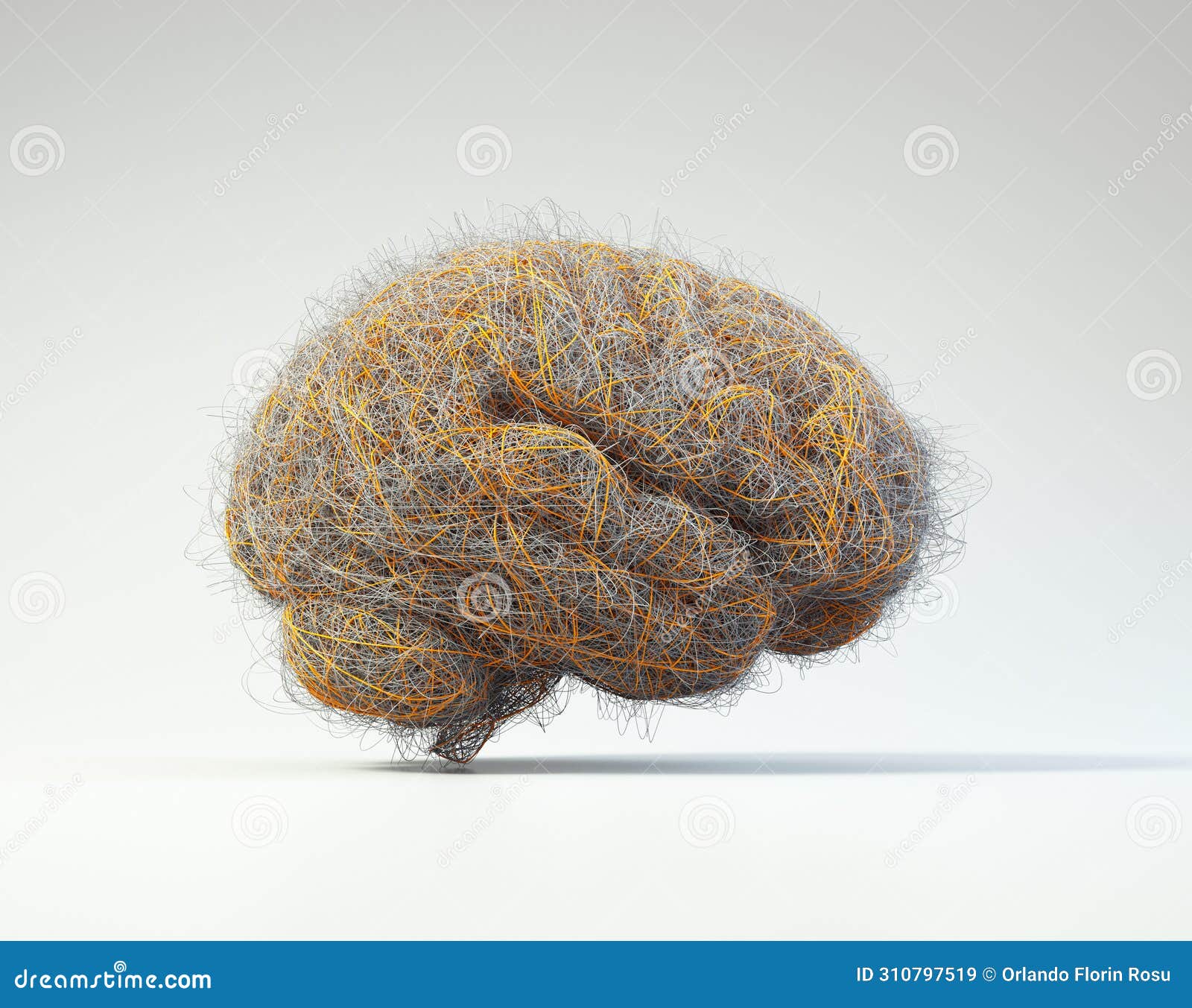 Brain Filled with Wires Suggesting the Complexity of the Human Mind or ...