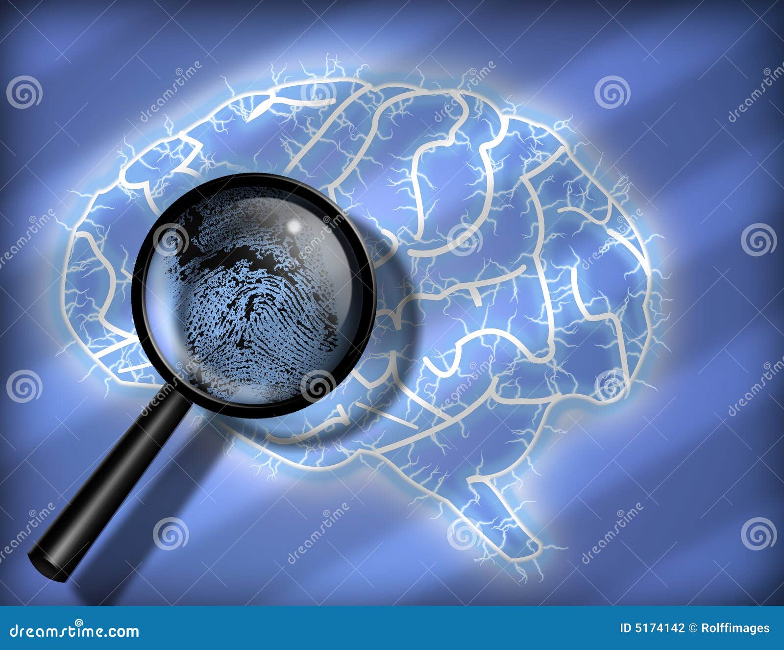 Brain Fingerprint stock illustration. Illustration of genius - 5174142