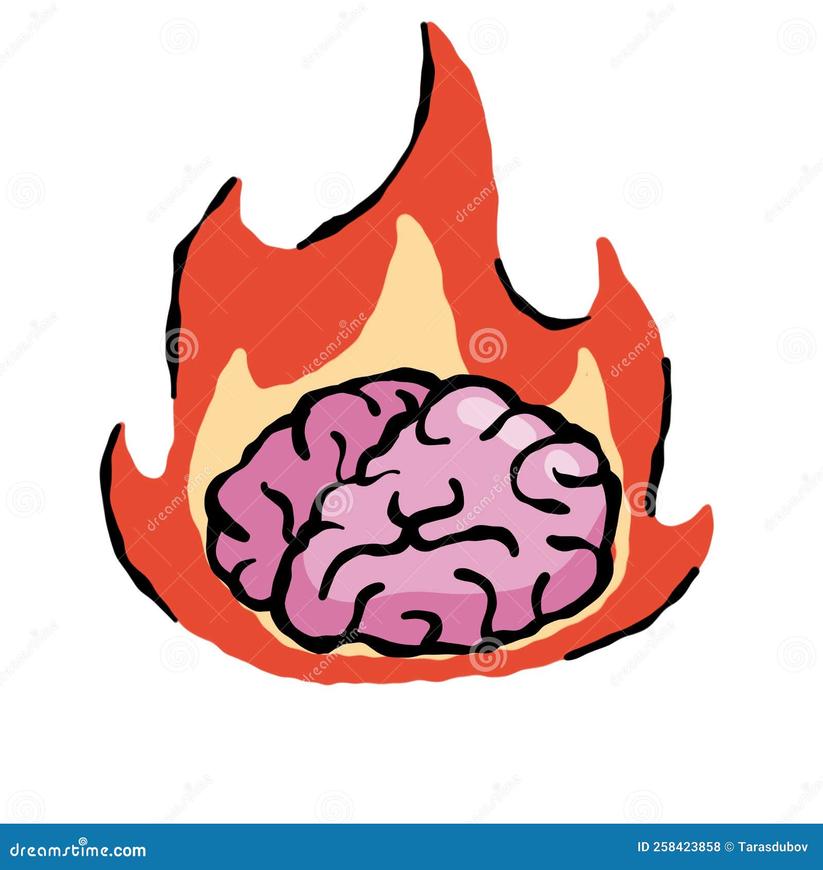 Brain on Fire. Concept of Burnout at Work, Fatigue and Stress ...