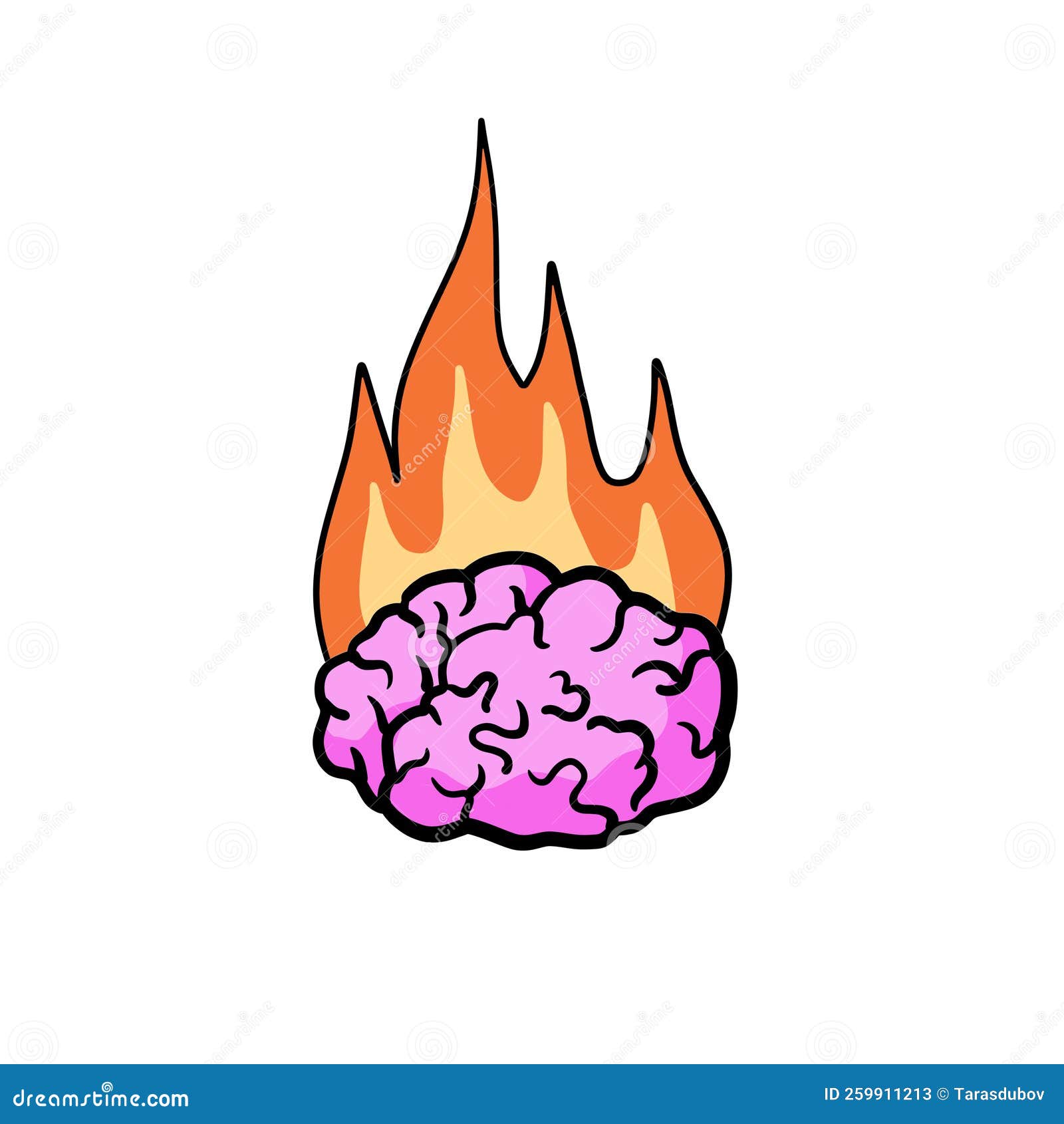 Brain on Fire. Concept of Burnout at Work, Fatigue and Stress ...