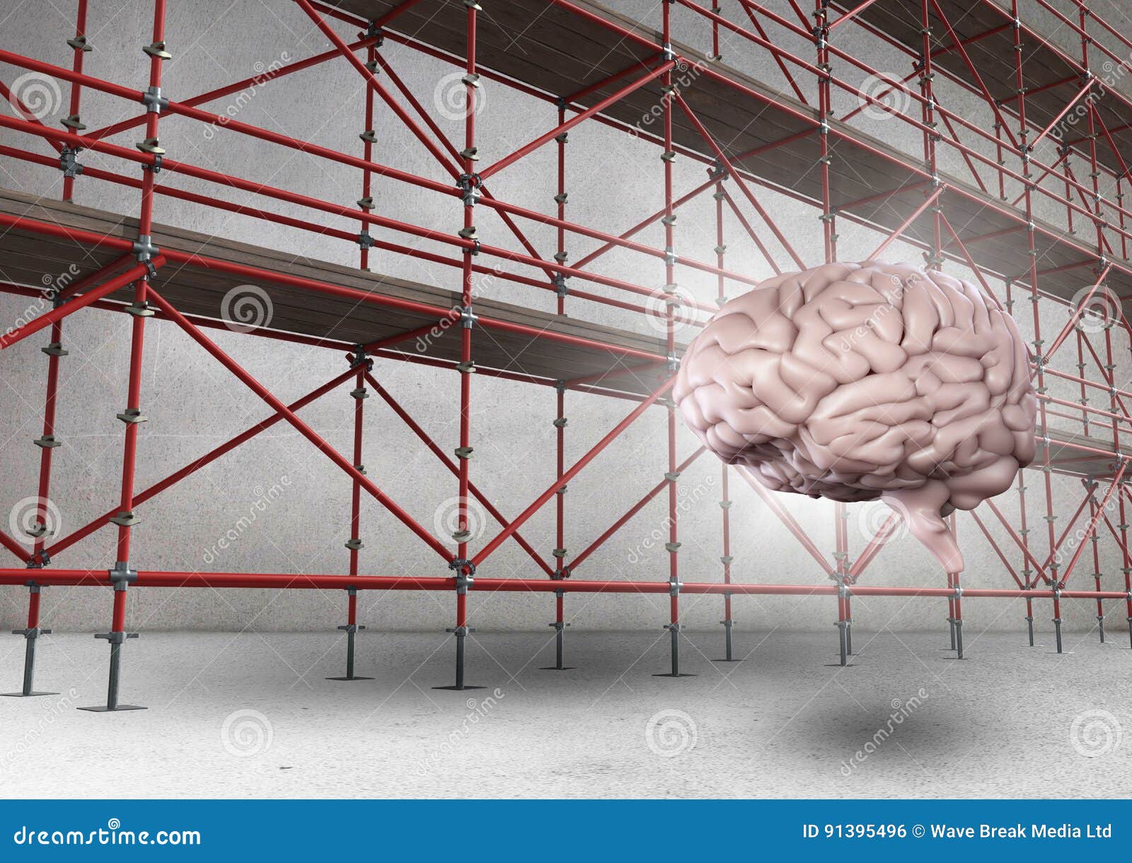 Scaffolding In Front Of A Brick Facade Royalty-Free Stock Image ...