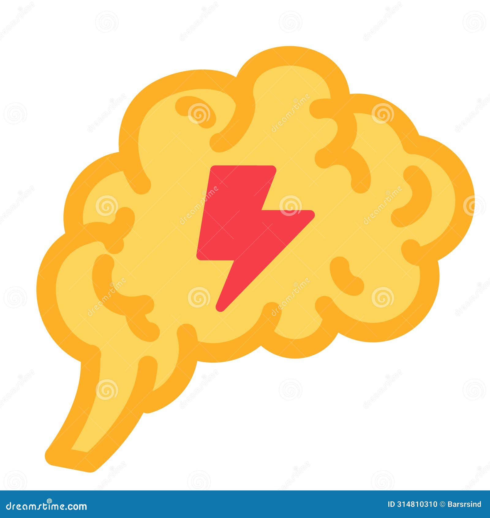 Brain Flash Logo Vector Illustration | CartoonDealer.com #111477674