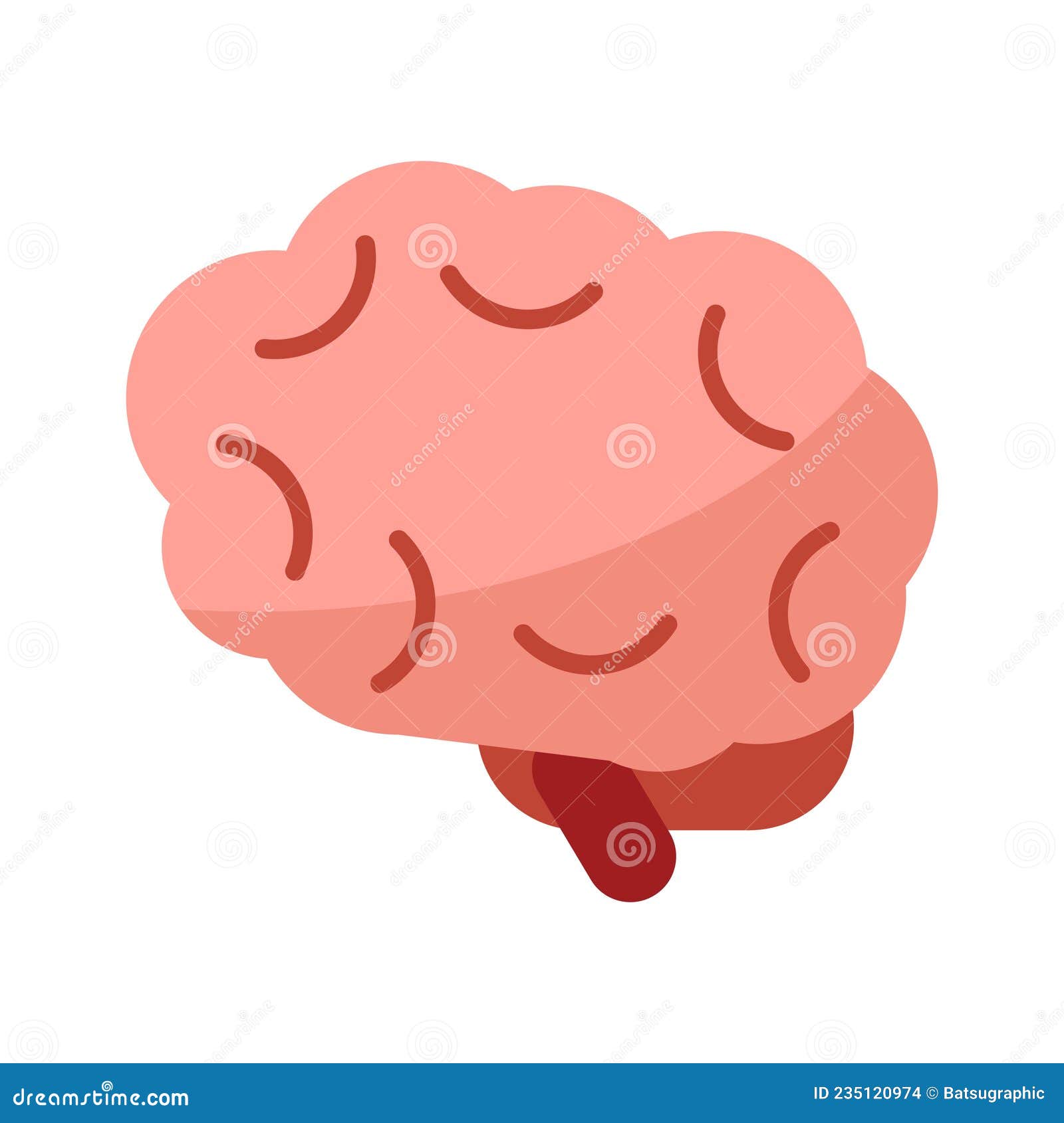 Brain Flat Clipart Vector Illustration Stock Vector - Illustration of ...