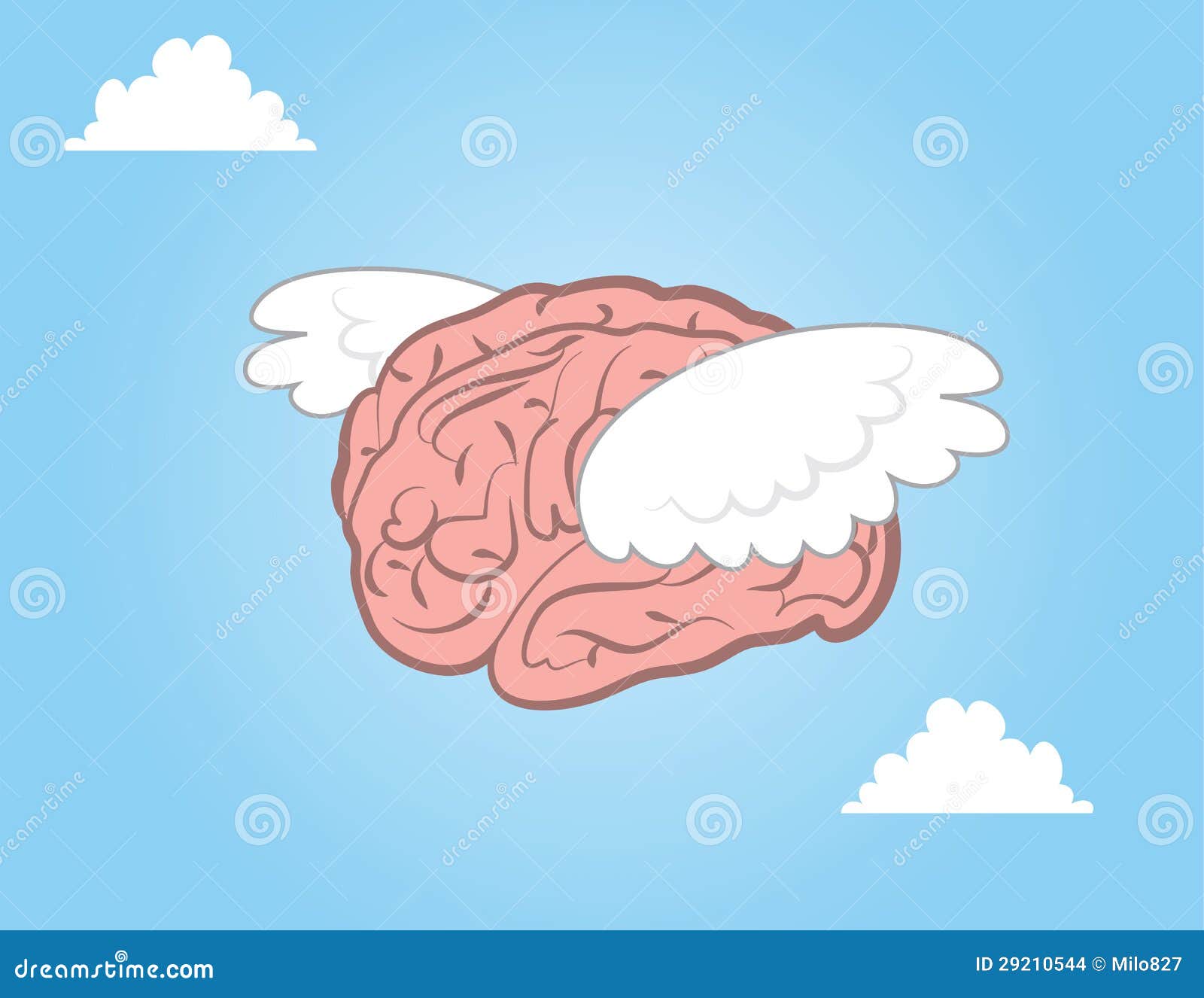 Brain Flying stock vector. Illustration of creativity - 29210544