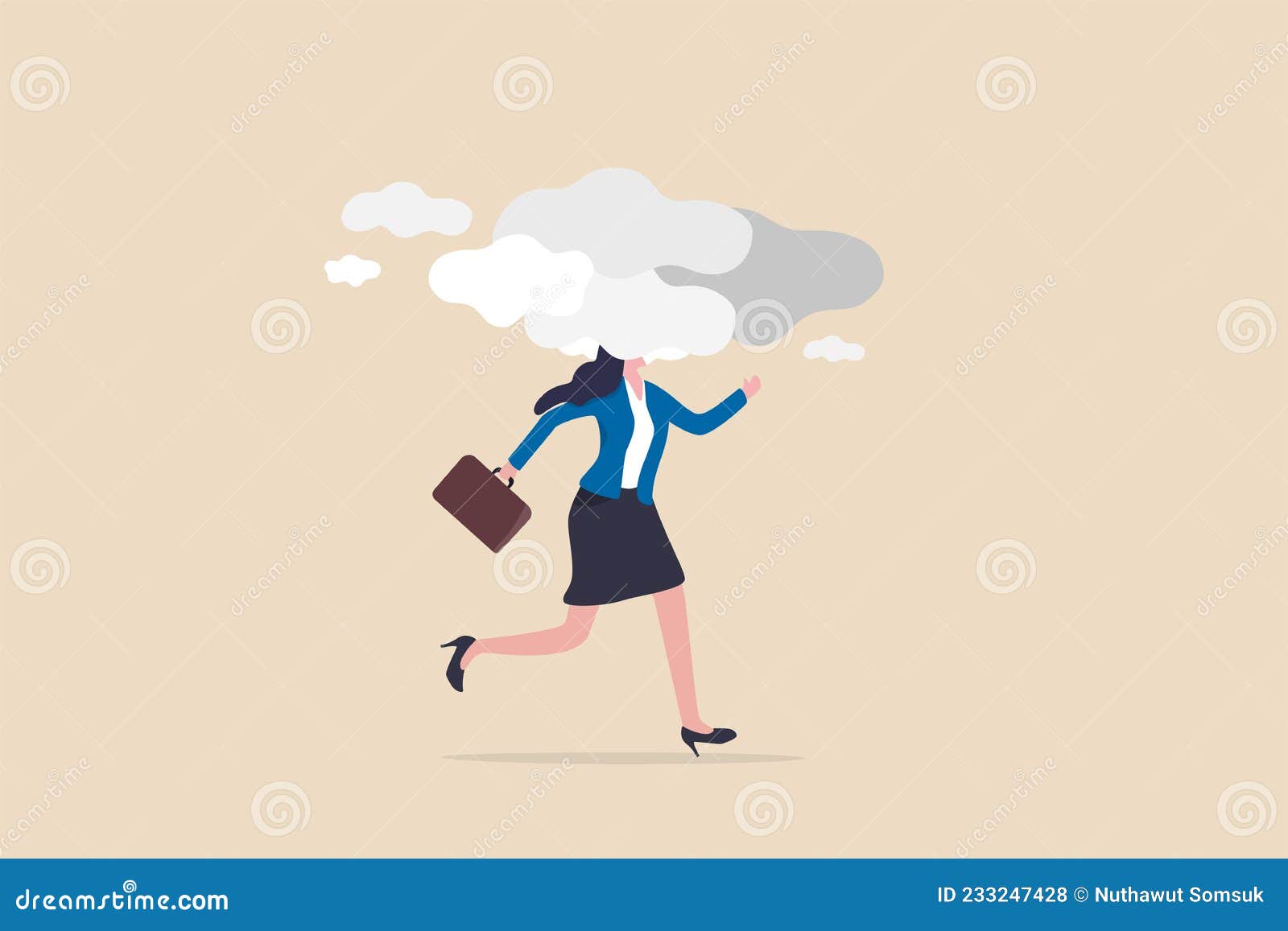 Brain Fog Causing Mental Problem or Struggle, Work Anxiety or Stress ...