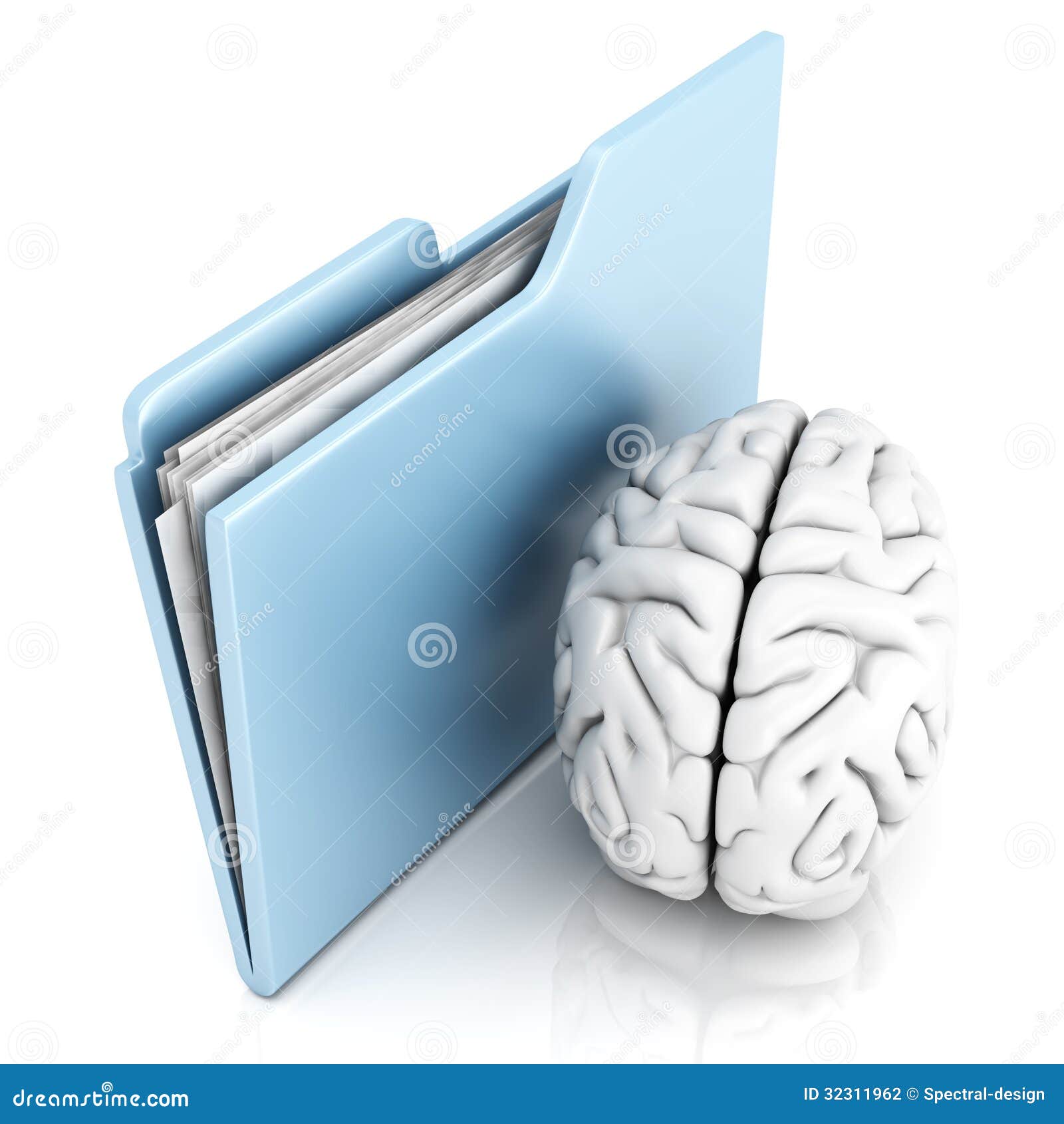 Brain Folder stock illustration. Illustration of folder - 32311962