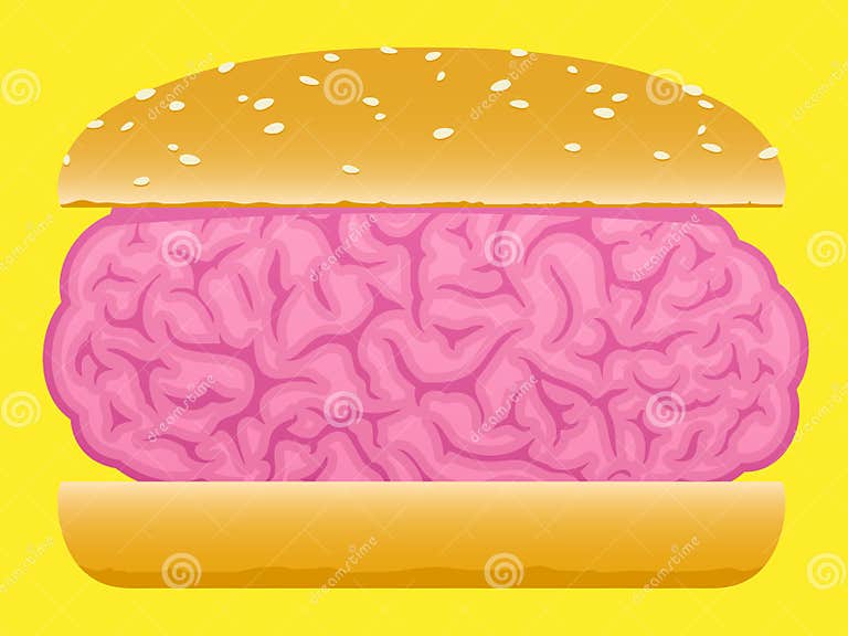 Brain food burger stock vector. Illustration of lunch - 16860129