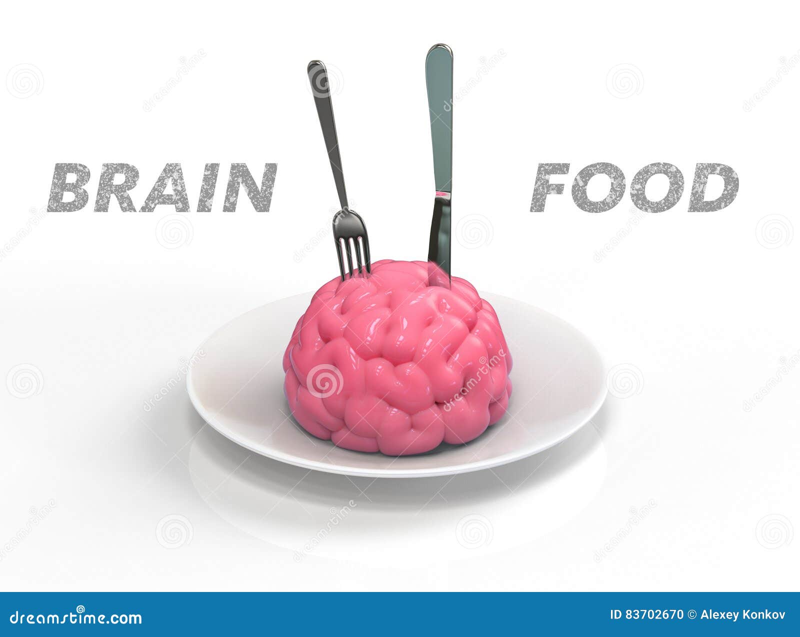 Brain food 3D illustration stock illustration. Illustration of solution ...