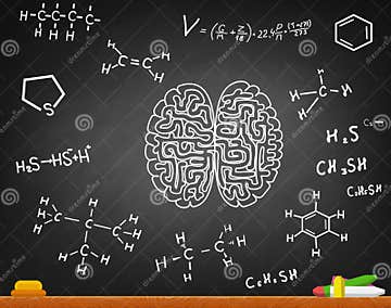Brain and formulas stock vector. Illustration of intelligence - 110532428