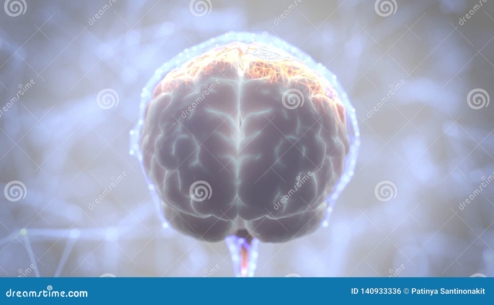 Brain Digital Scanning 360 Frames Loop Stock Footage - Video of idea ...