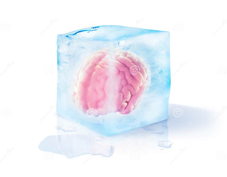 Brain Freeze Concept Isolated on White Stock Image - Image of ...
