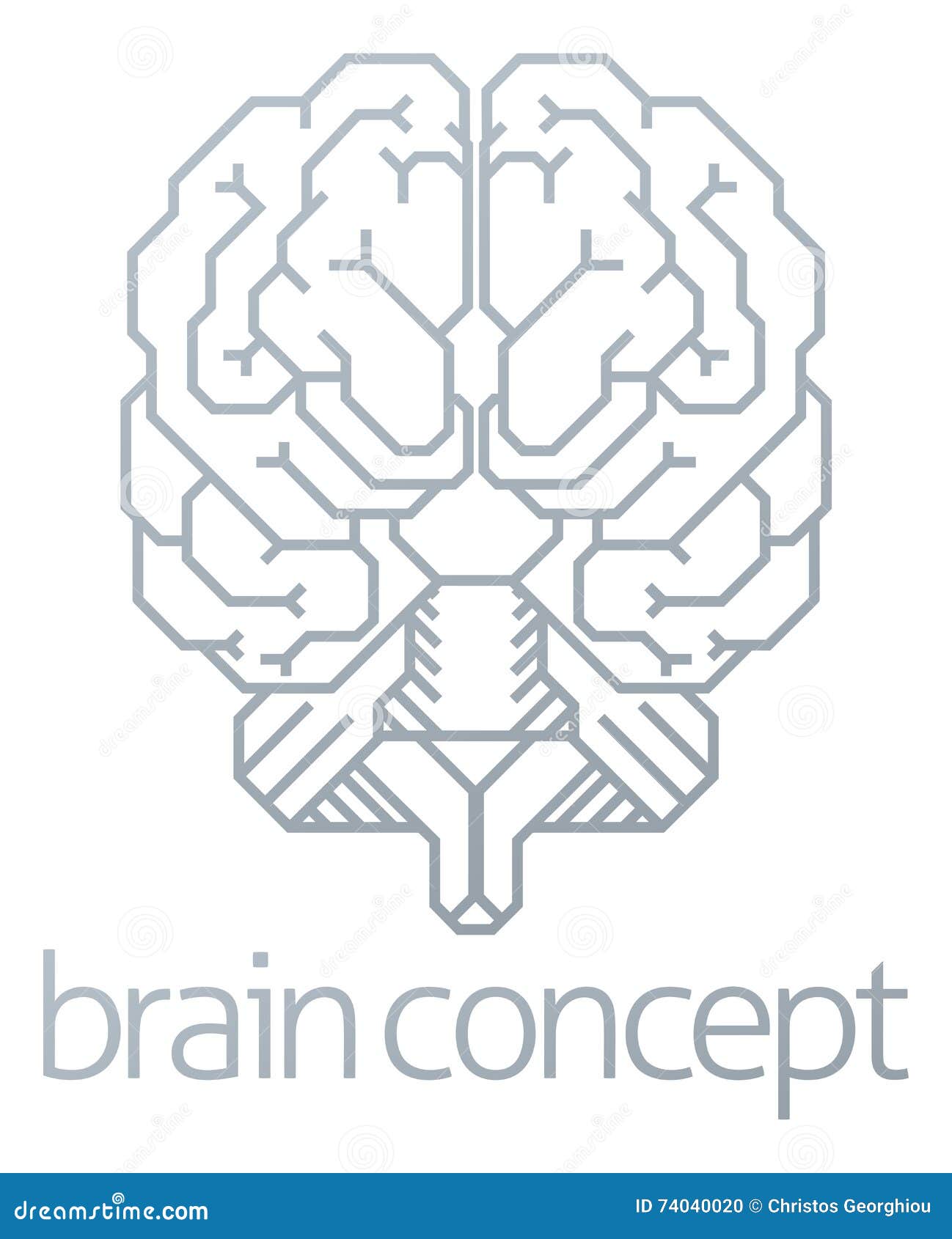 Brain Front Concept vektor abbildung. Illustration von ikone - 74040020