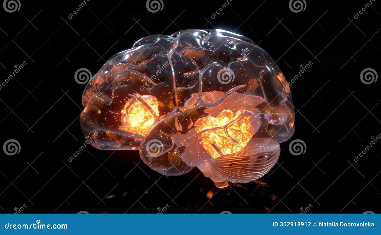 Brain Function Concept with Neural Signals and Active Thought Process ...