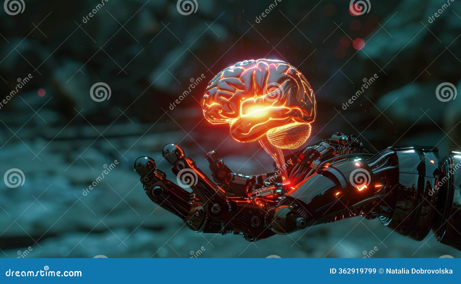 Brain Function Concept with Neural Signals and Active Thought Process ...