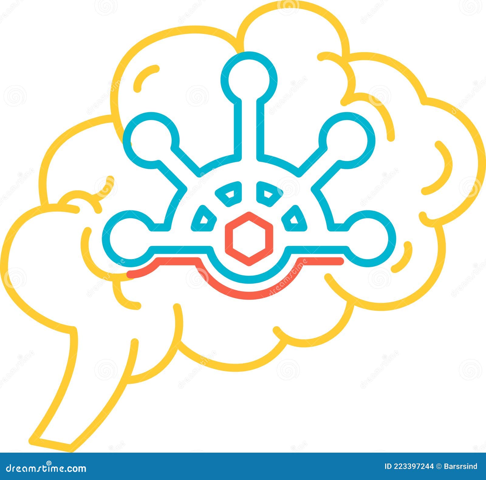 Brain Function Control of Human Body Icon Vector Stock Vector ...