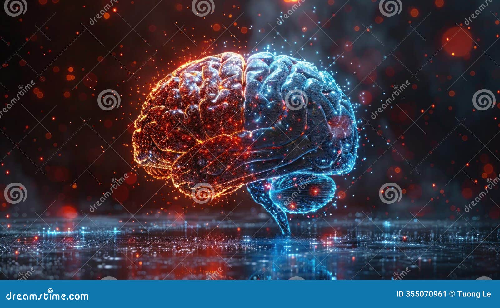 Brain Function Illustration: Left and Right Hemisphere Concept Stock ...