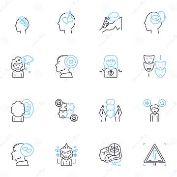 Brain Function Linear Icons Set. Cognition, Memory, Attention ...