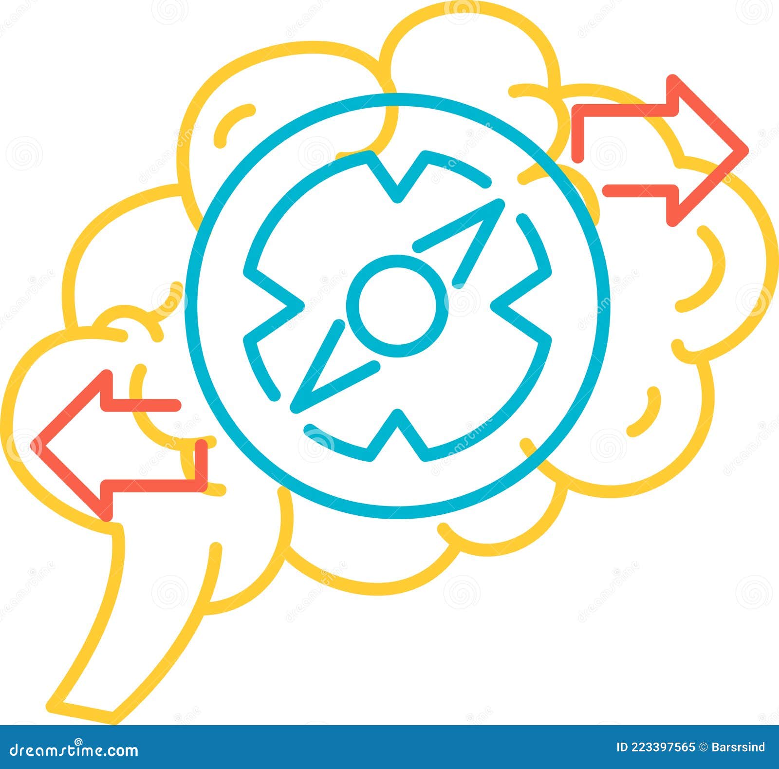 Brain Function of Solution Problem Icon Vector Stock Vector ...