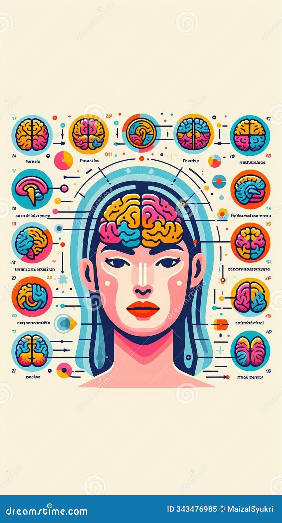 Functional Areas Of The Human Brain Diagram Vector Illustrations ... Functional Areas Of The Human Brain Diagram Vector Illustrations ...