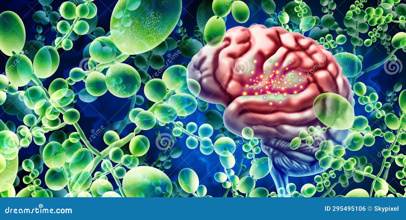 Brain Fungus Dementia stock illustration. Illustration of healthcare ...