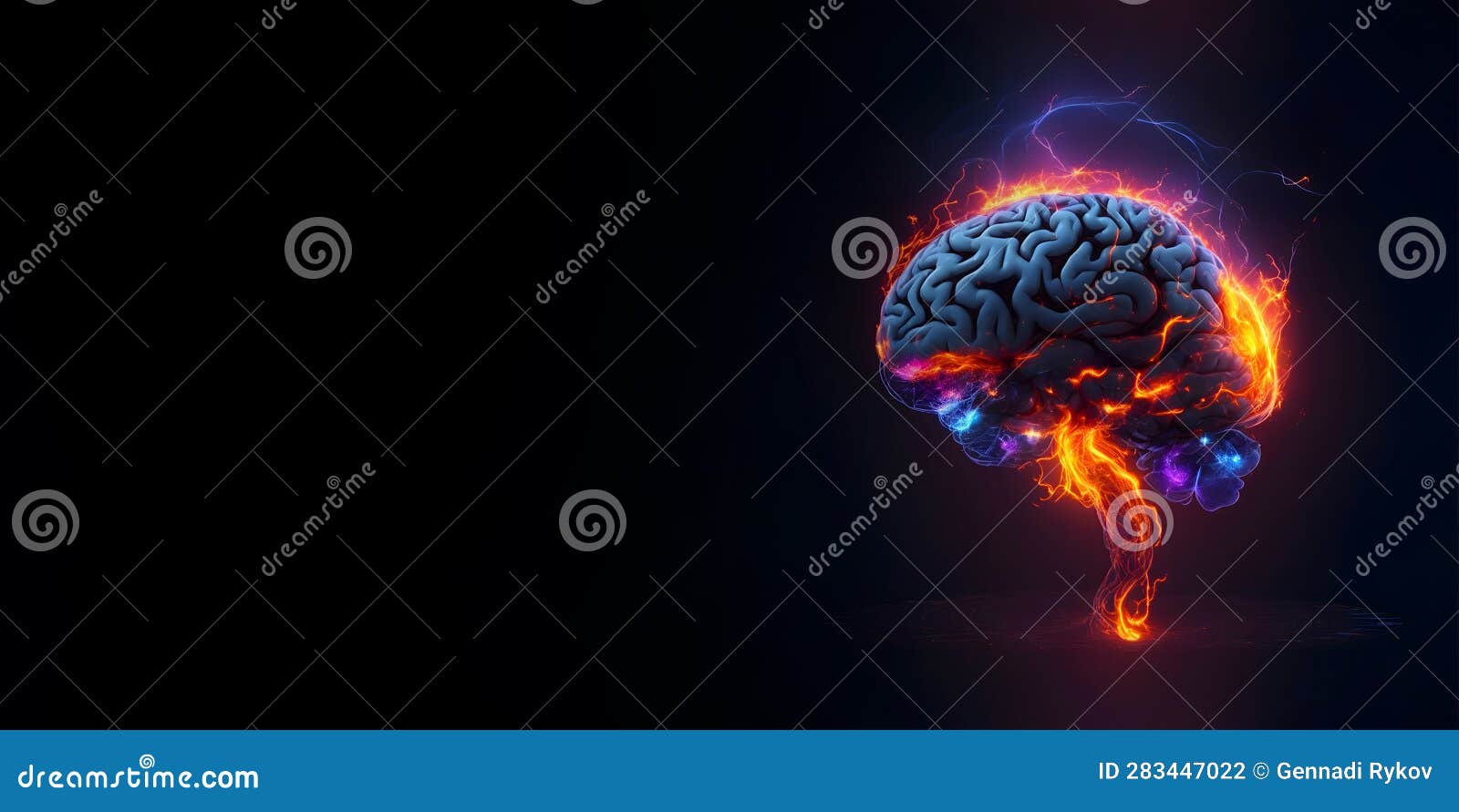 Brain Fusion with High Technology Stock Illustration - Illustration of ...