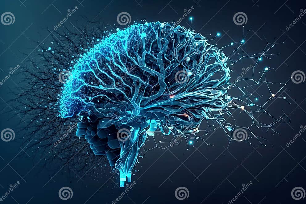 Brain of Future with Neural Connections. Concept of Artificial ...