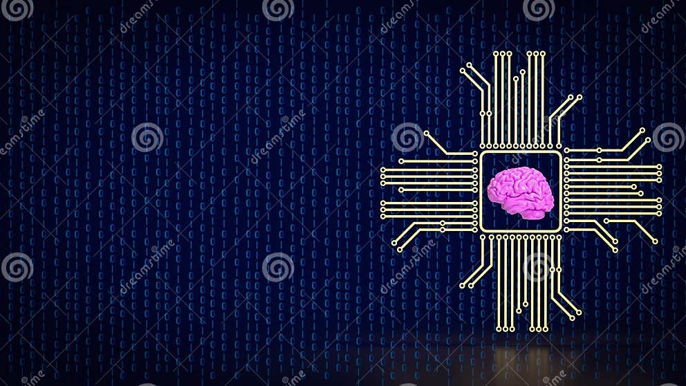 The Brain and it Gadget for Ai or Machine Learning Concept 3d Rendering ...