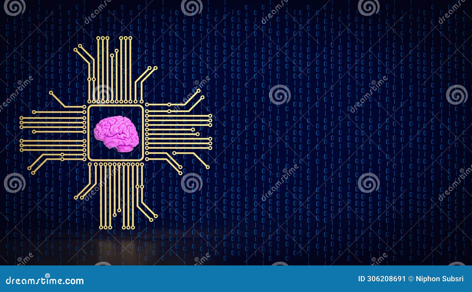 The Brain and it Gadget for Ai or Machine Learning Concept 3d Rendering ...