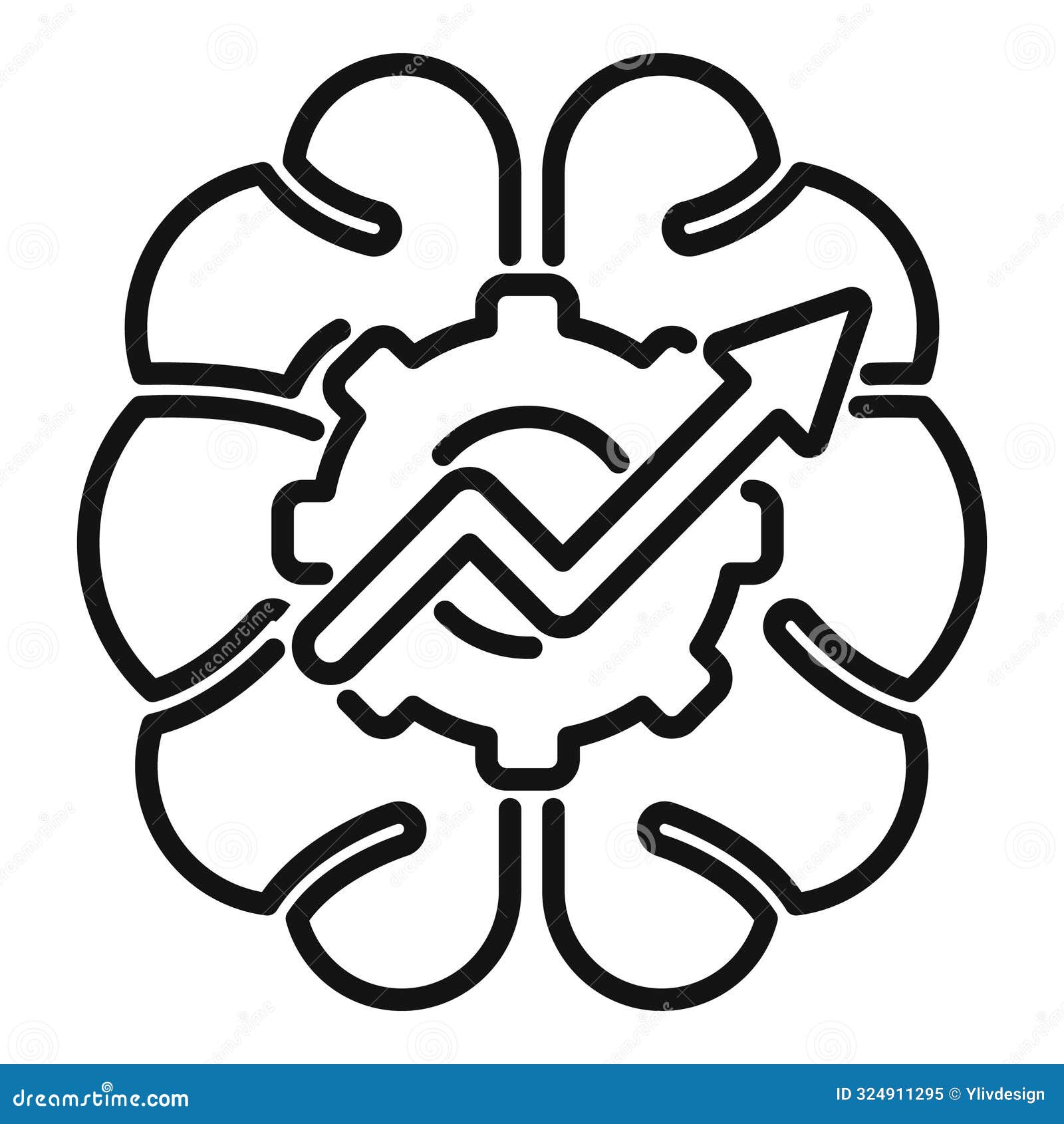 Brain Gear Arrow Growing Chart Representing Successful Thinking Process ...