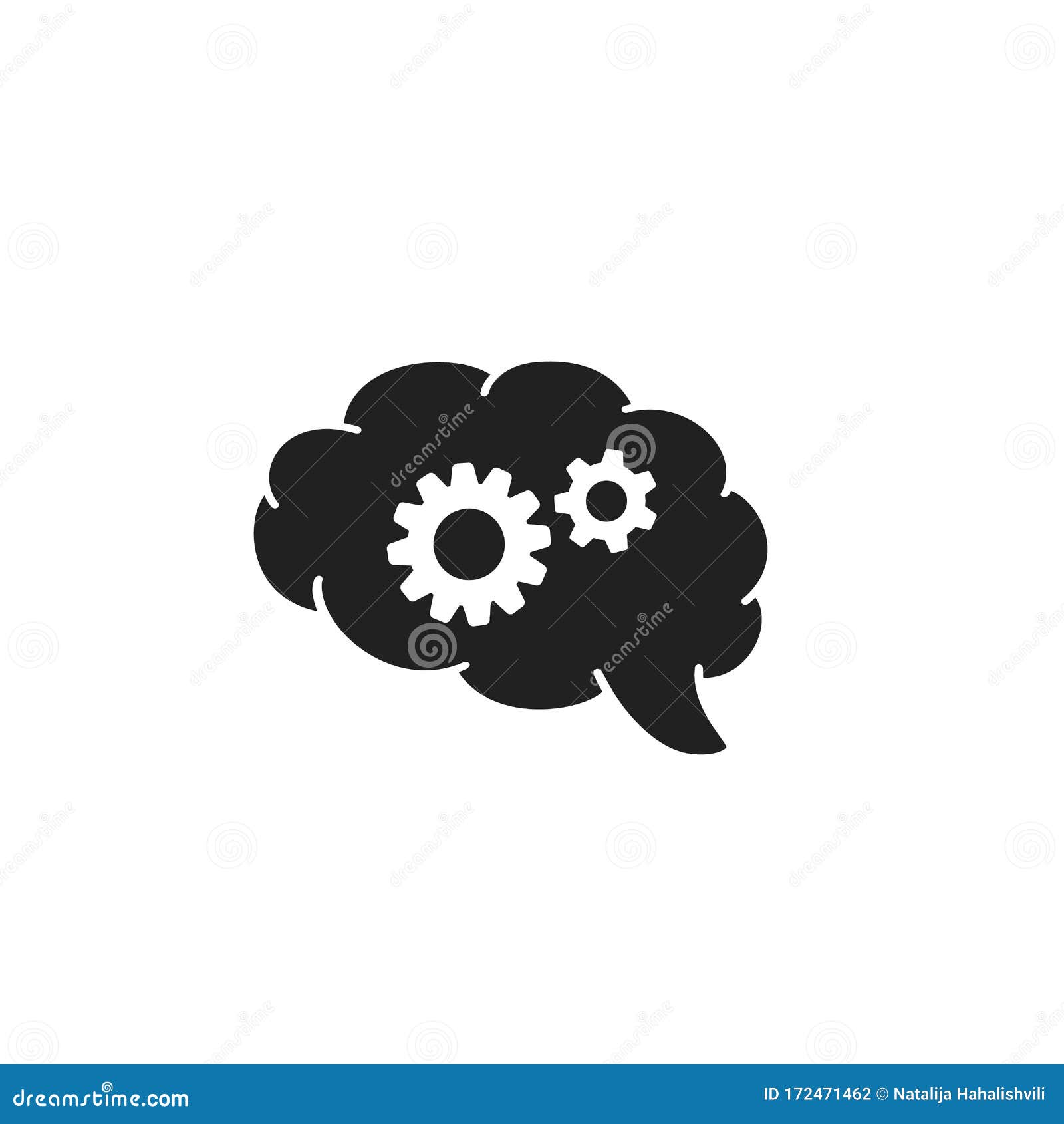 Brain and Gear Icon, Brainstorm Concept. Vector Stock Vector ...