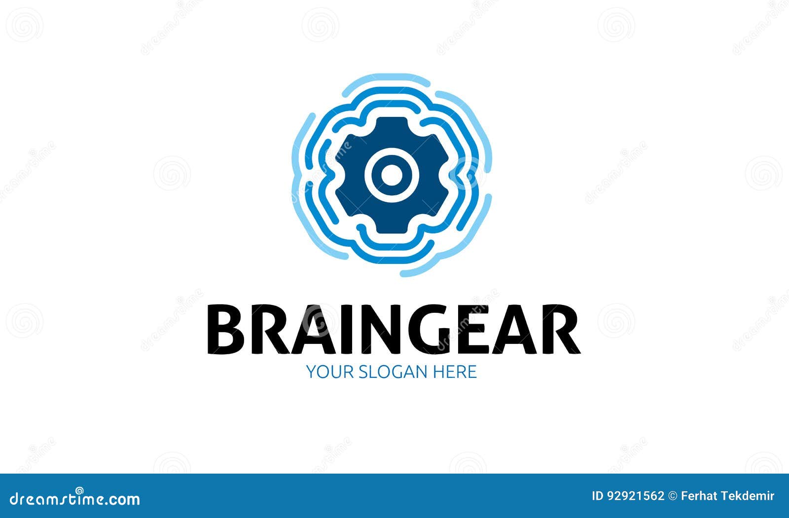 Brain Gear Logo stock illustration. Illustration of simple - 92921562