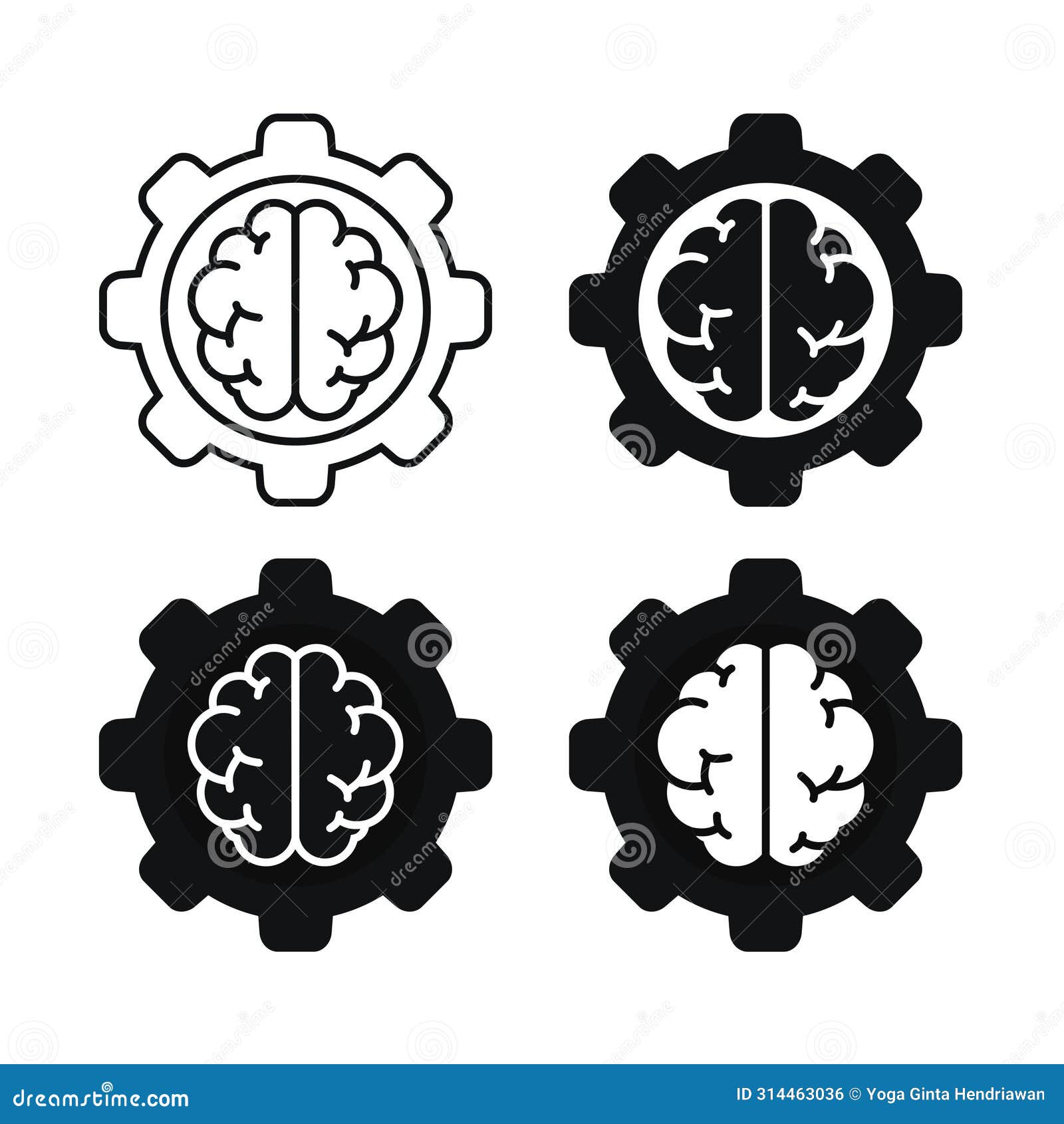 Brain Gear Symbol. Illustration Vector Stock Vector - Illustration of ...