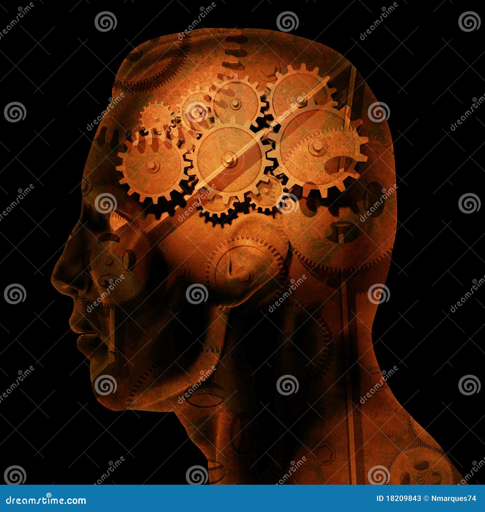 Brain Gears stock image. Image of concept, grunge, education - 18209843