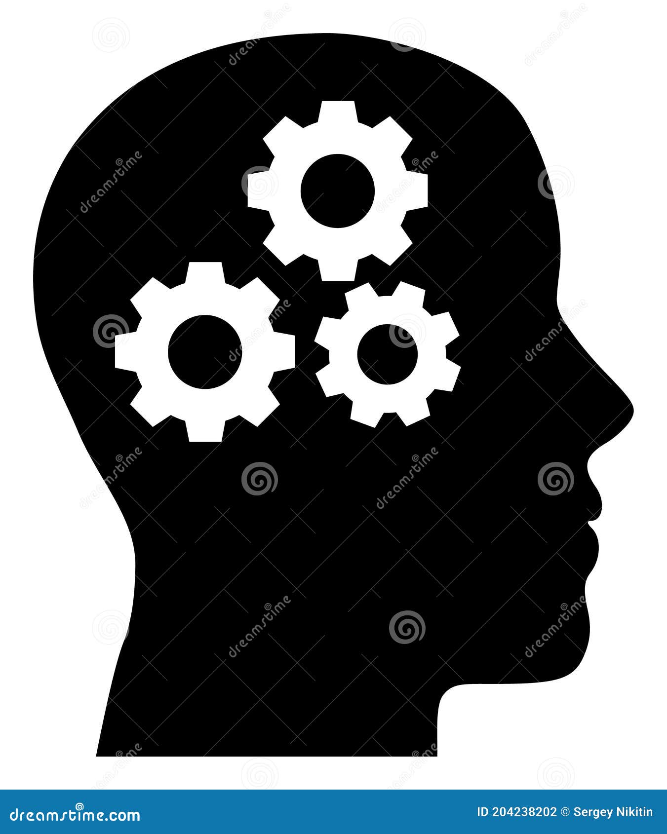 Brain Gears Flat Icon Illustration Stock Illustration - Illustration of ...