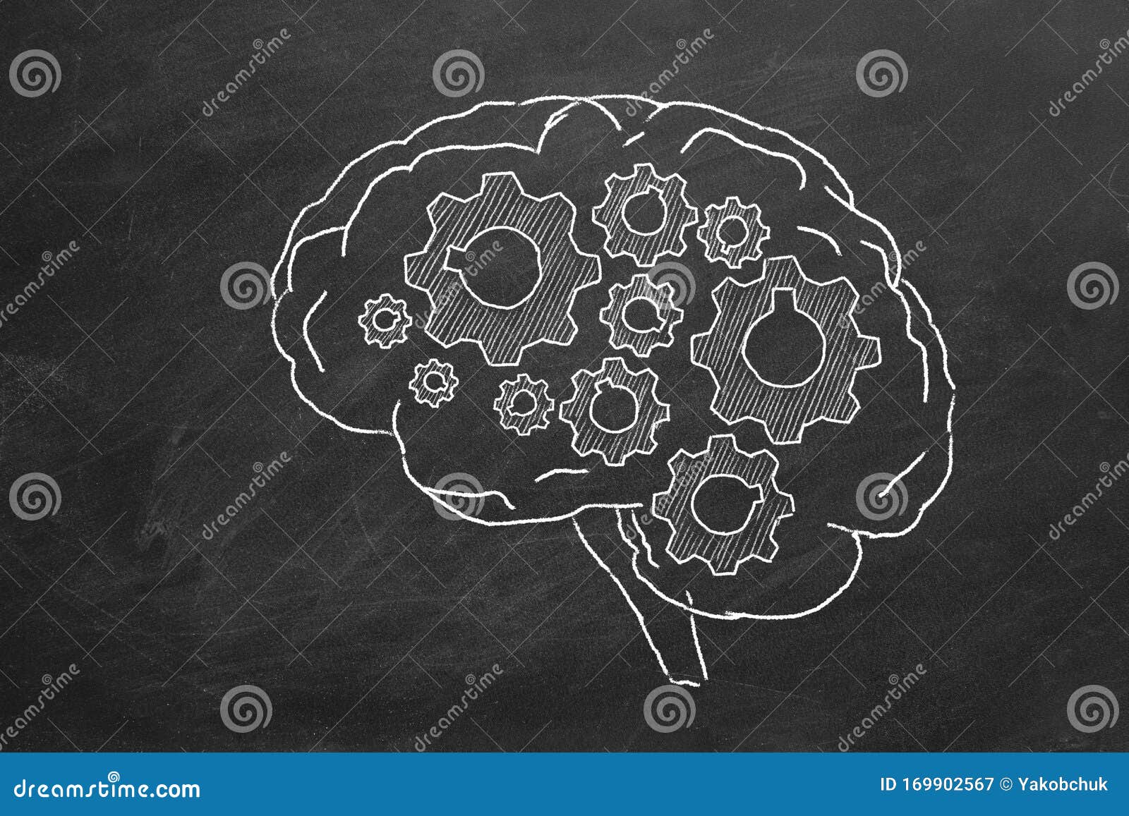 Brain with gears stock image. Image of analyzing, cogwheel - 169902567