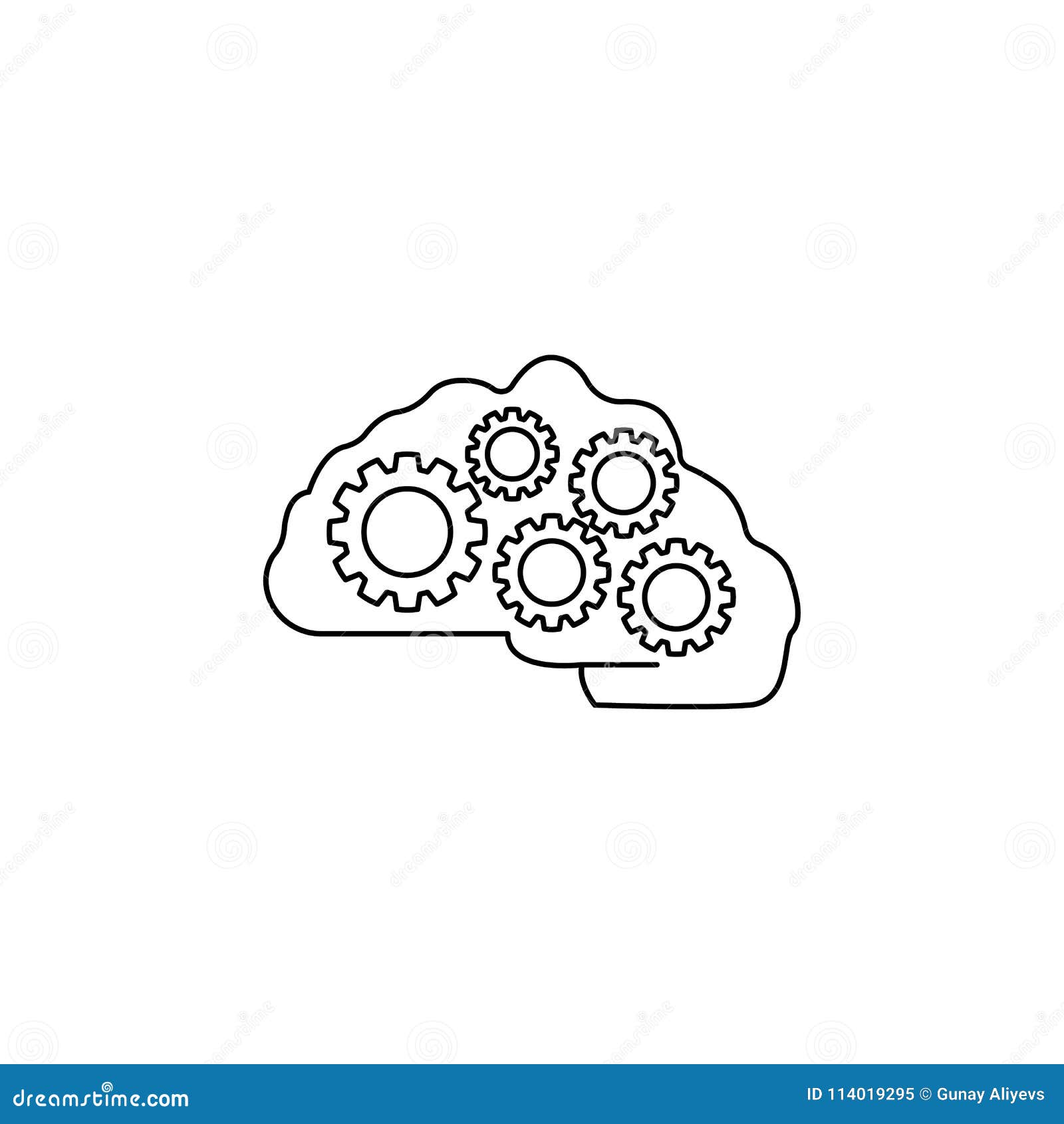 Brain and Gears Icon. Element of Idea and Solutions for Mobile Concept ...