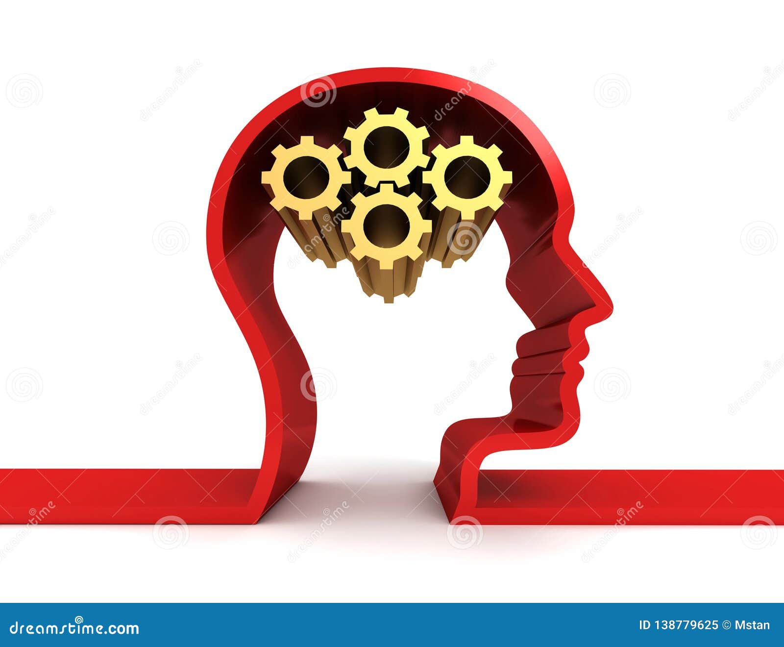 Brain Gears Isolated 3d Illustration Stock Illustration - Illustration ...