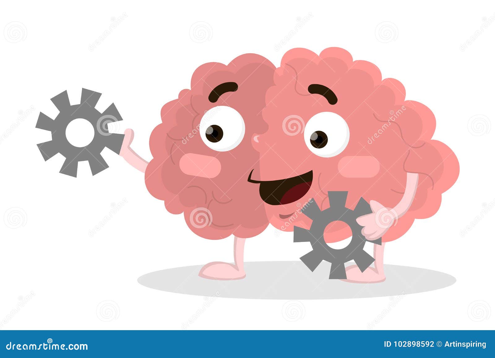 Brain with gears. stock vector. Illustration of idea - 102898592