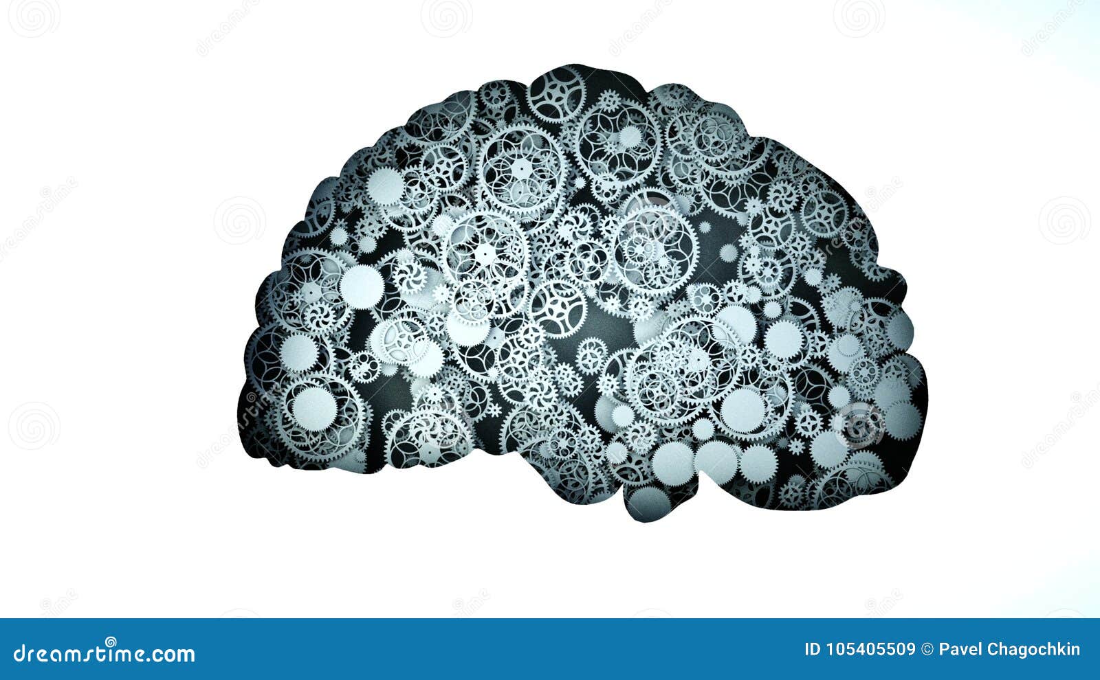The Brain from Gears. Mental Activity Concept. 3d Rendering. Stock ...