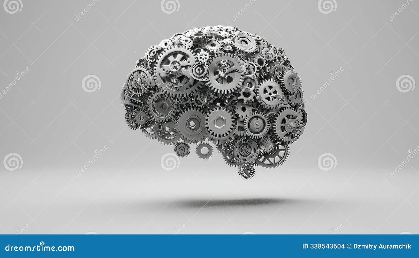 A Brain with Gears Represents Productivity and Creativity. Stock Photo ...