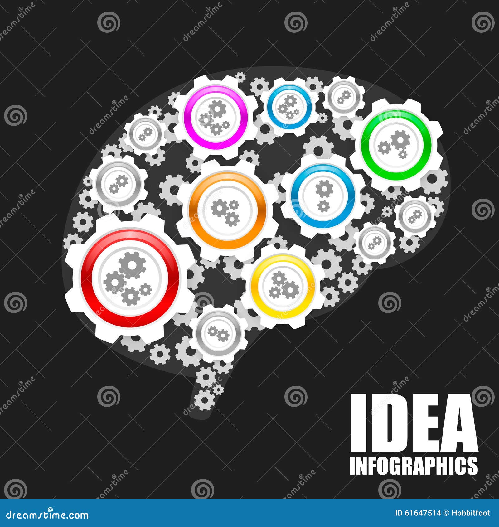 Brain gears sign stock vector. Illustration of mind, brain - 61647514