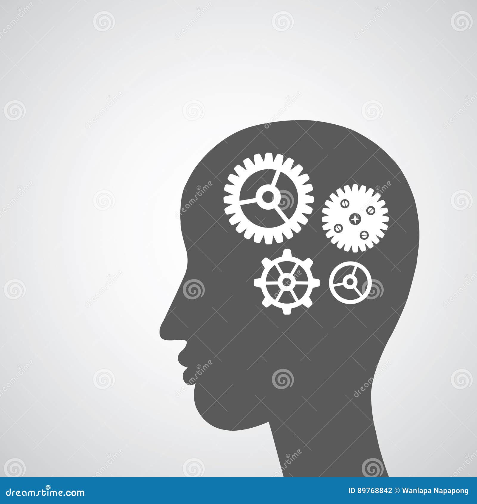 Brain gears symbol stock vector. Illustration of communication - 89768842