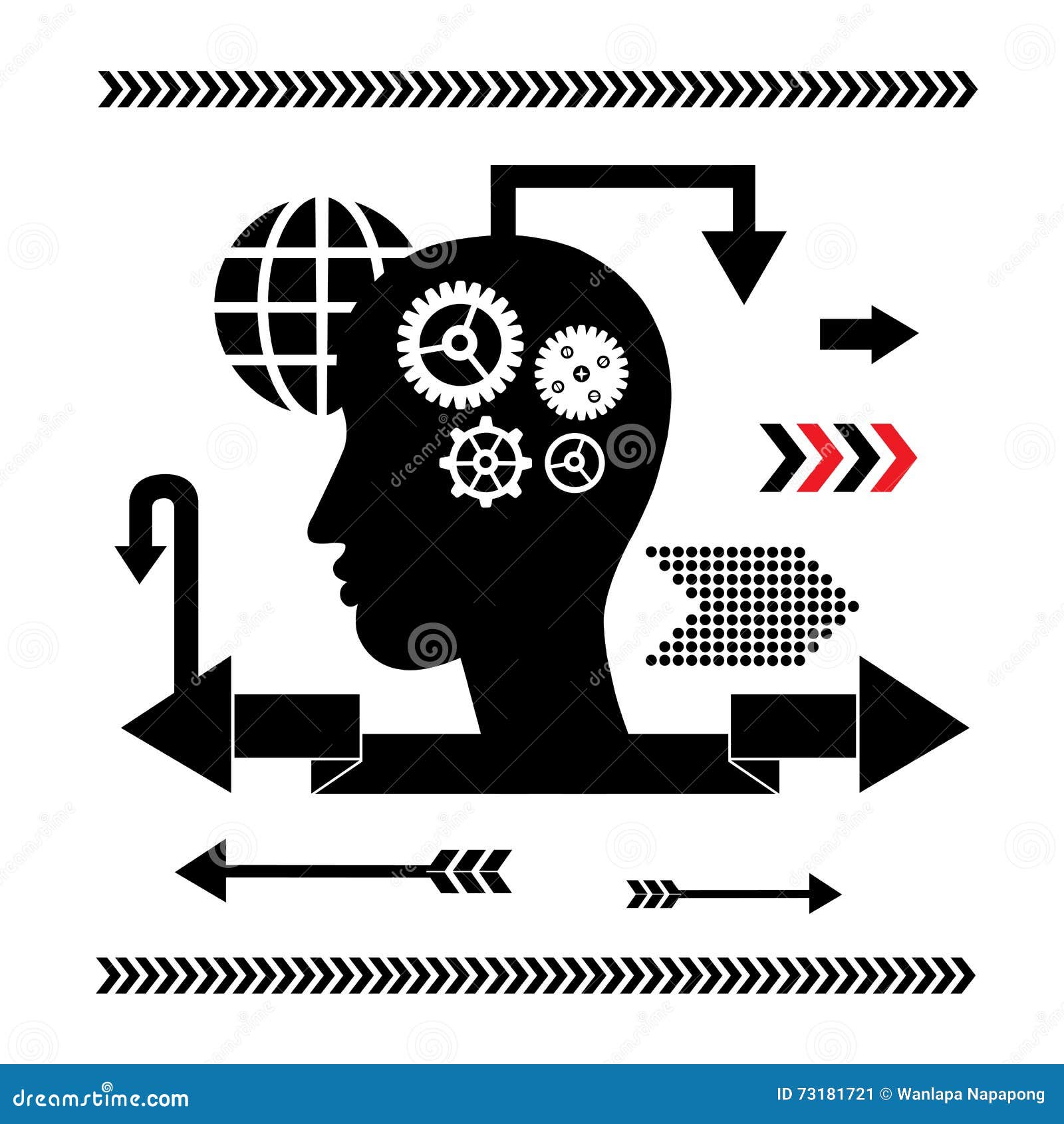 Brain Gears Symbol Concept for Idea Stock Vector - Illustration of ...
