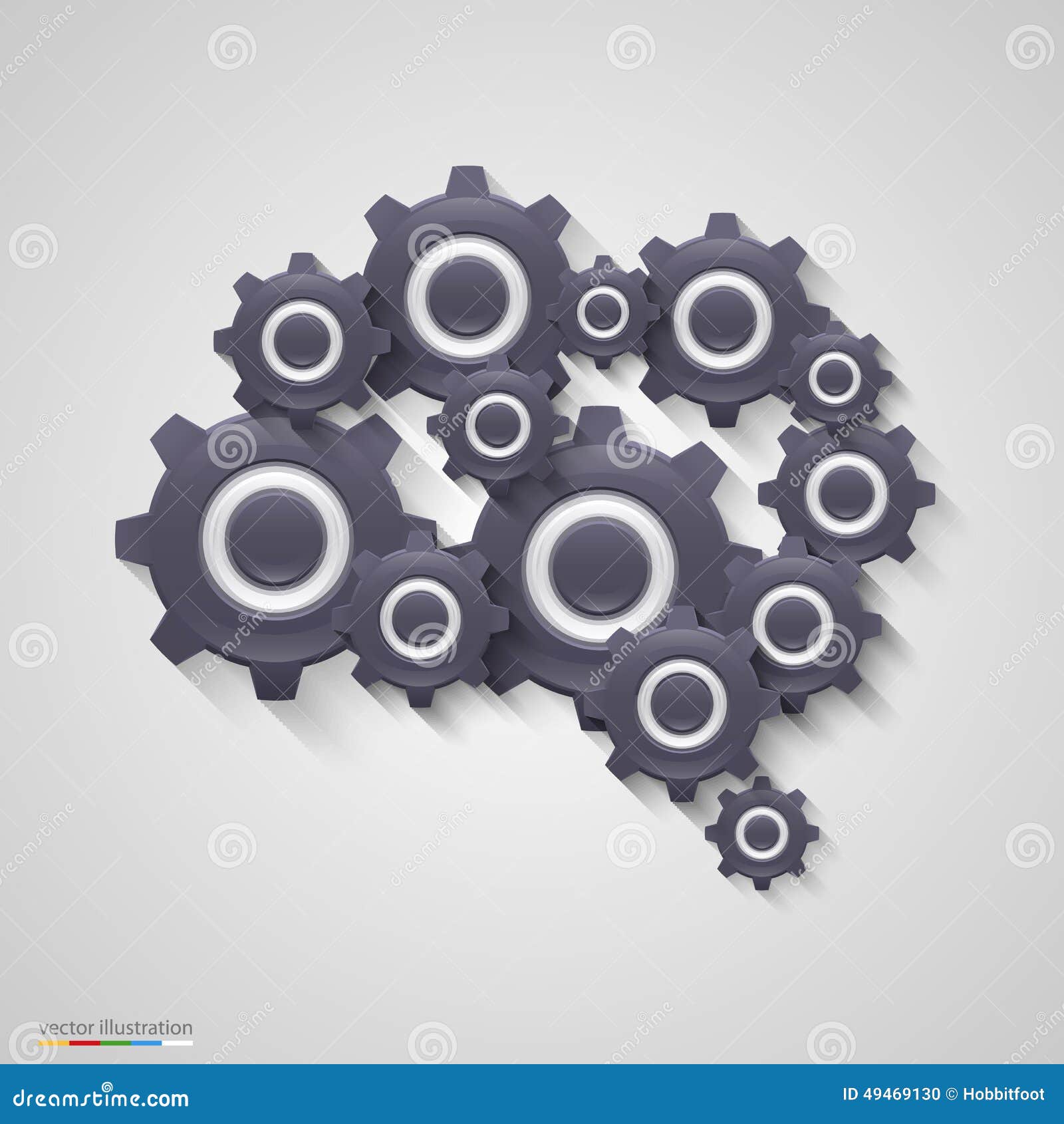 Brain gears. Vector stock vector. Illustration of engineering - 49469130