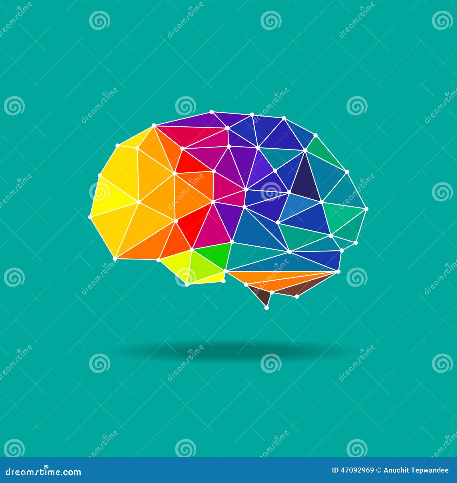 Brain geometric vector stock vector. Illustration of science - 47092969
