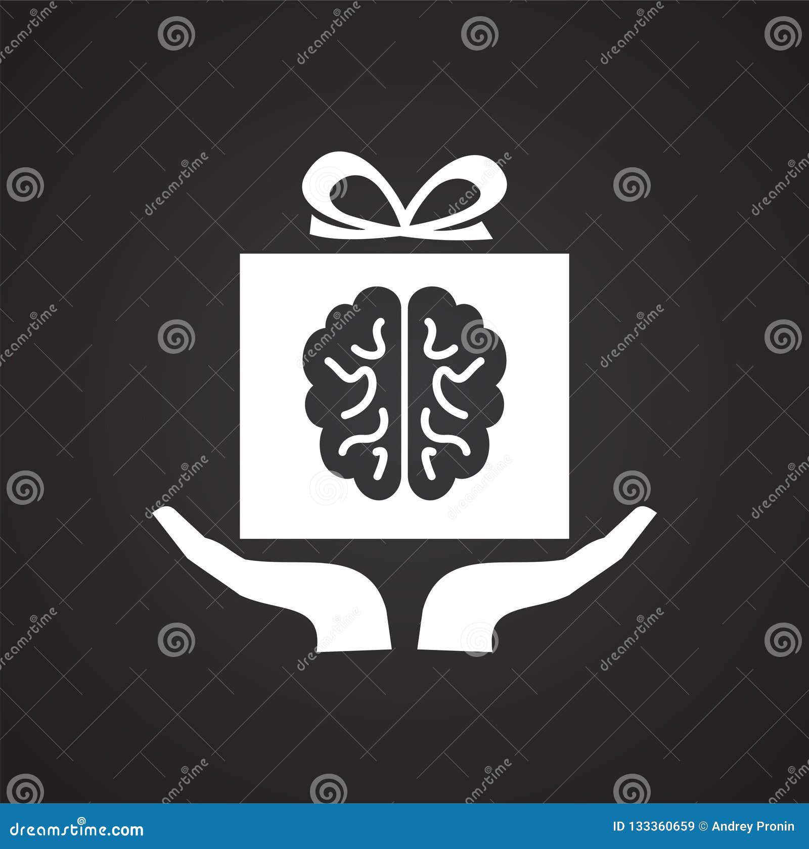 Brain Gift Crowdfunding Icon on White Background for Graphic and Web ...