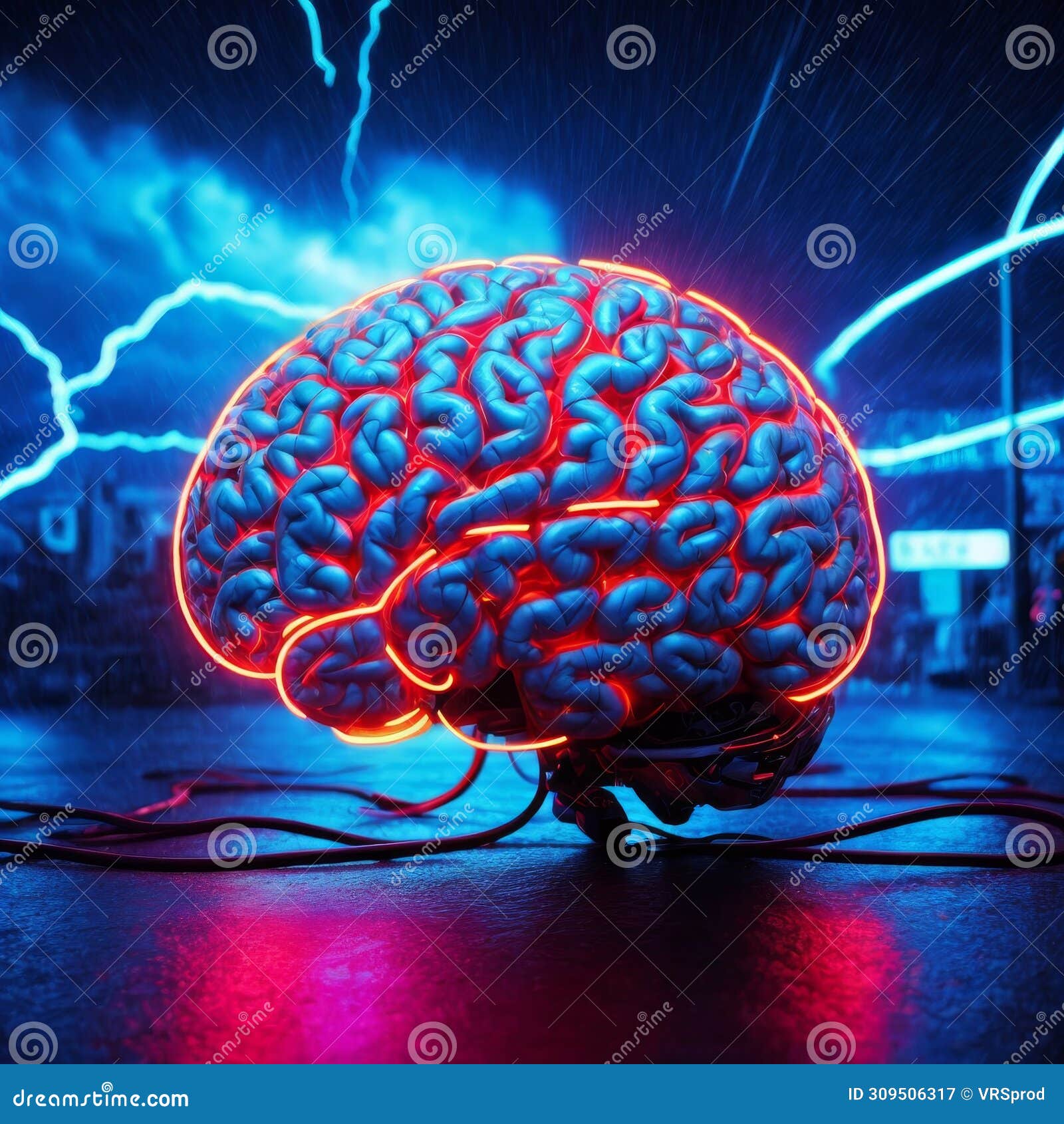 Electro-Cerebral Storm stock image. Image of electricity - 309506317