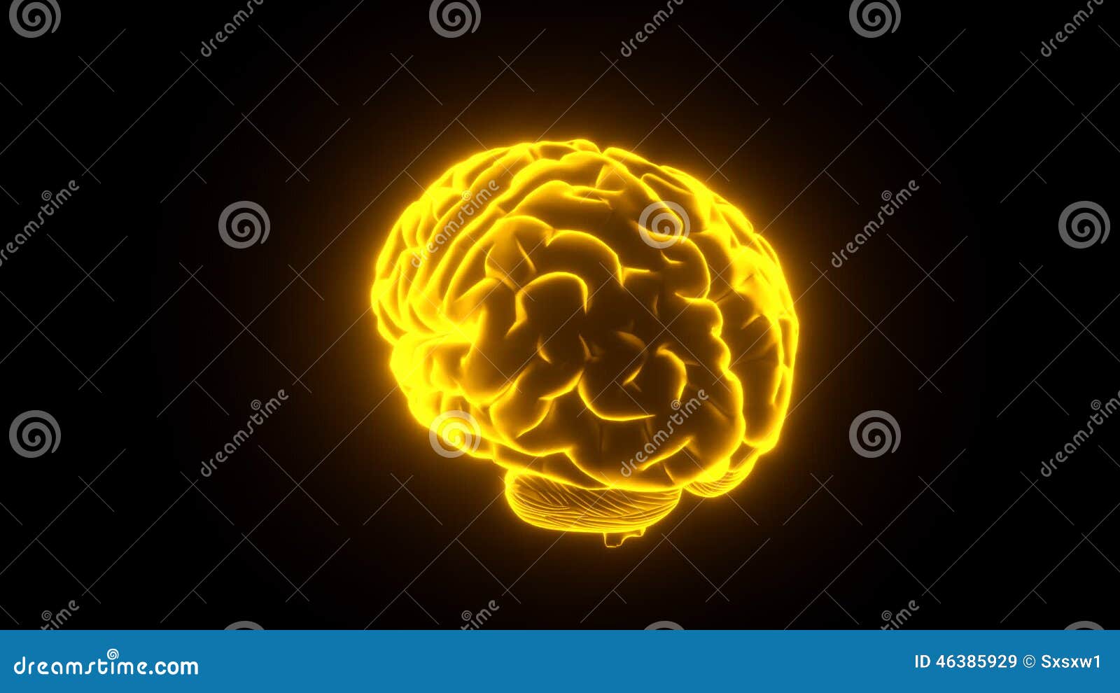 Brain Glowing yellow loop stock video. Video of cerebellum - 46385929